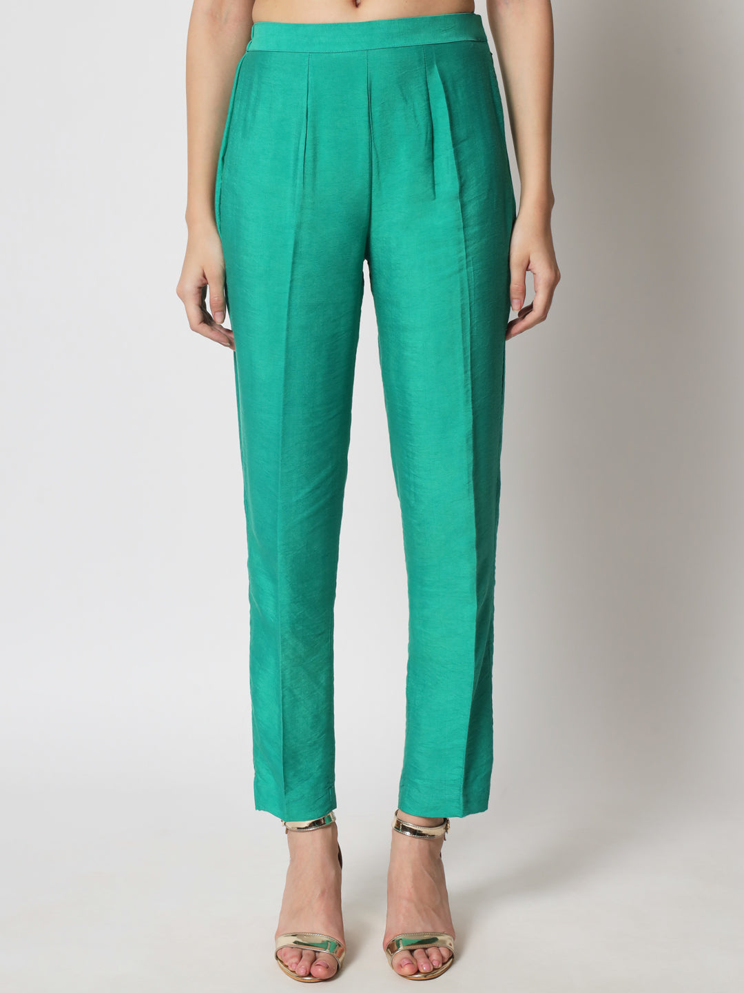 Cyan Green Embroidered Straight Kurti with Straight Pants – anokherang