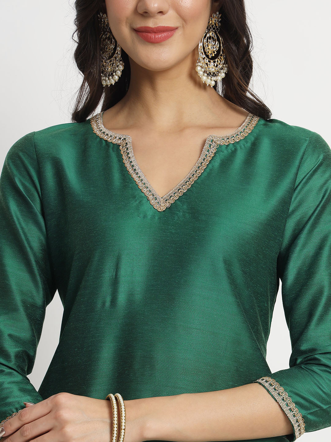 Silken Shade of Green Kurti with Salwar – anokherang