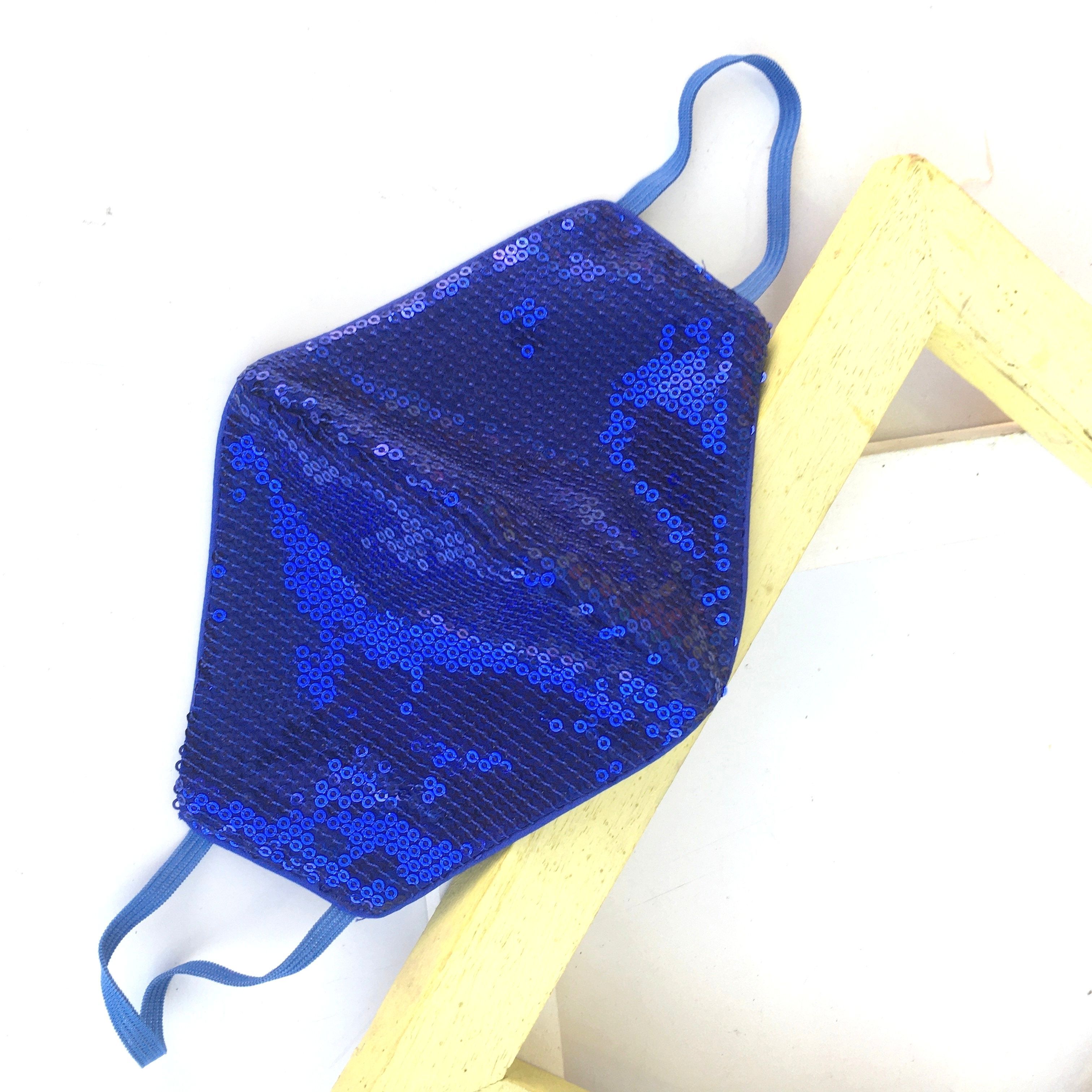 Cobalt Blue Metallic Sequin Mask – anokherang