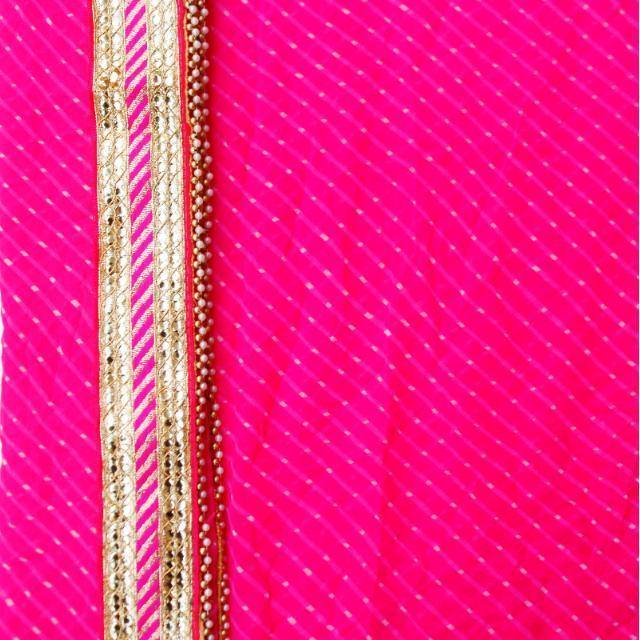 Hot Pink Mothra Tie and Dye Georgette Dupatta – anokherang