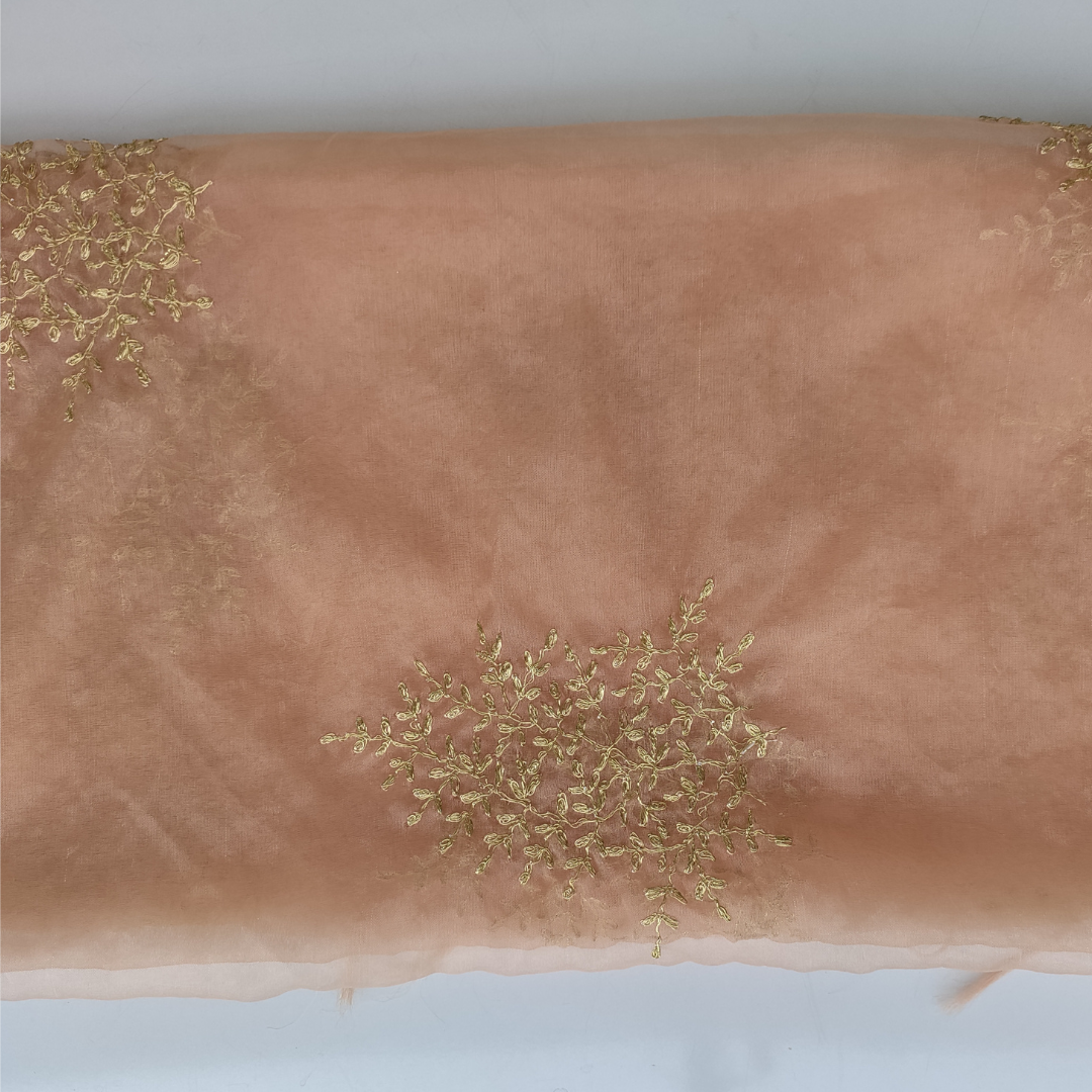 Peach Festive Embroidered Dupatta – anokherang